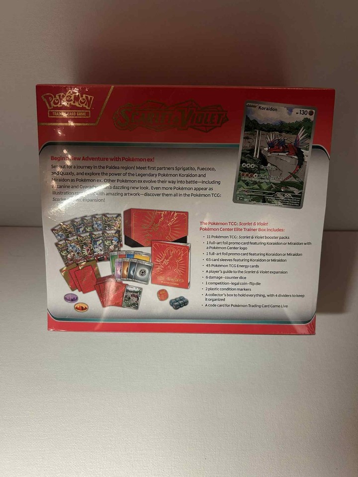 Pokémon TCG Pokemon Center Scarlet And Violet Base ETB Red Koraidon New ...