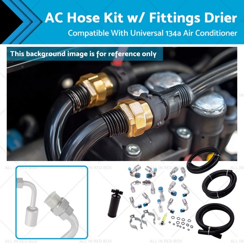 AC Hose Kit w/ R-Ring Fitting Drier Suitable For Universal 134a Air ...