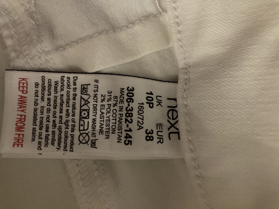 BWWOT ‘Next’ Ladies, off White, Ripped Skinny Jeans (10 Petite) | eBay UK