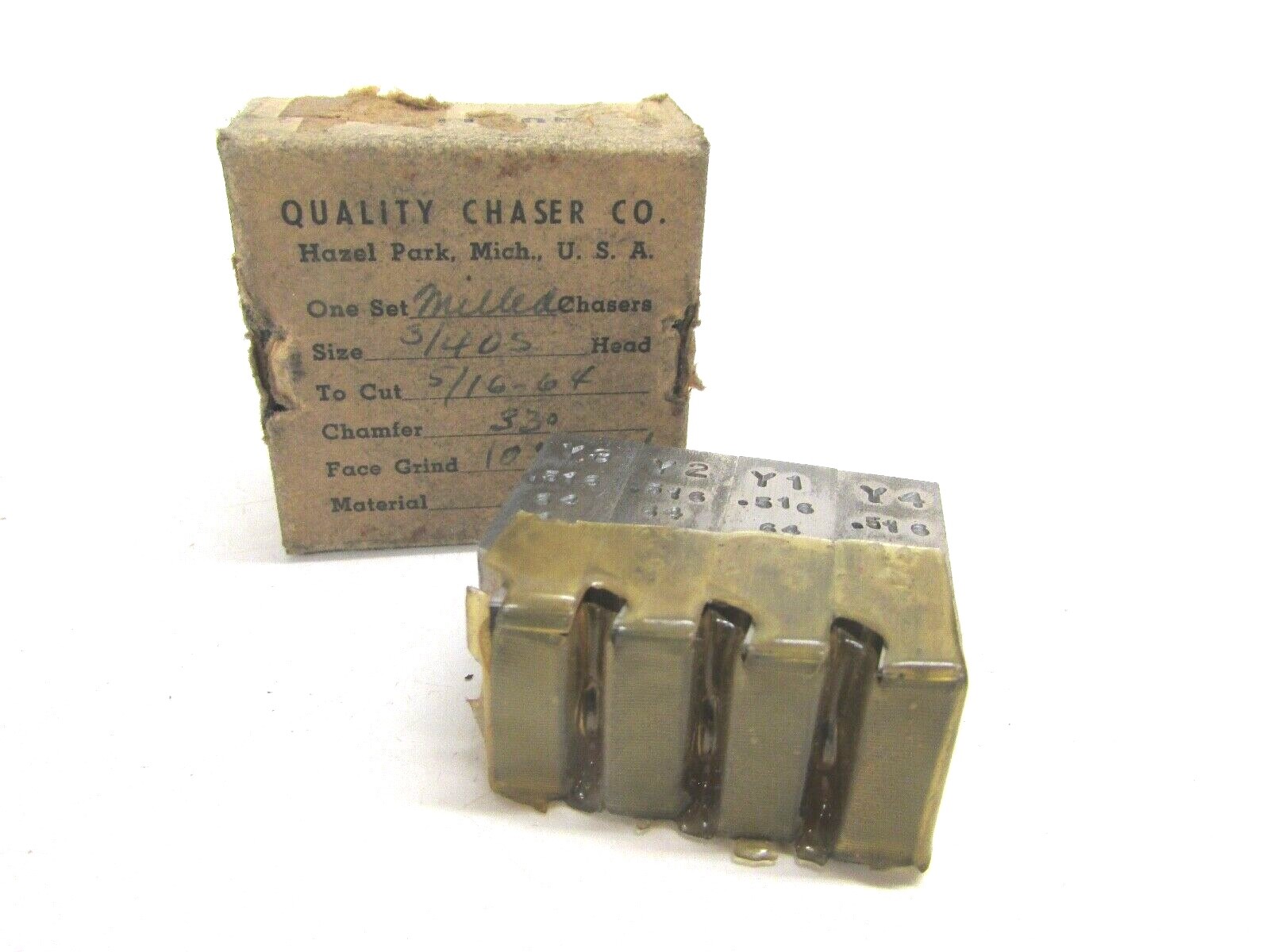 (4) QUALITY CHASER Co. INSERT CHASERS 3/4" DS, 5/16"-64, 10º HOOK 33º ...