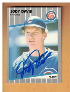 JODY DAVIS AUTOGRAPHED 1989 FLEER GLOSSY BASEBALL CARD SIGNED CHICAGO ...