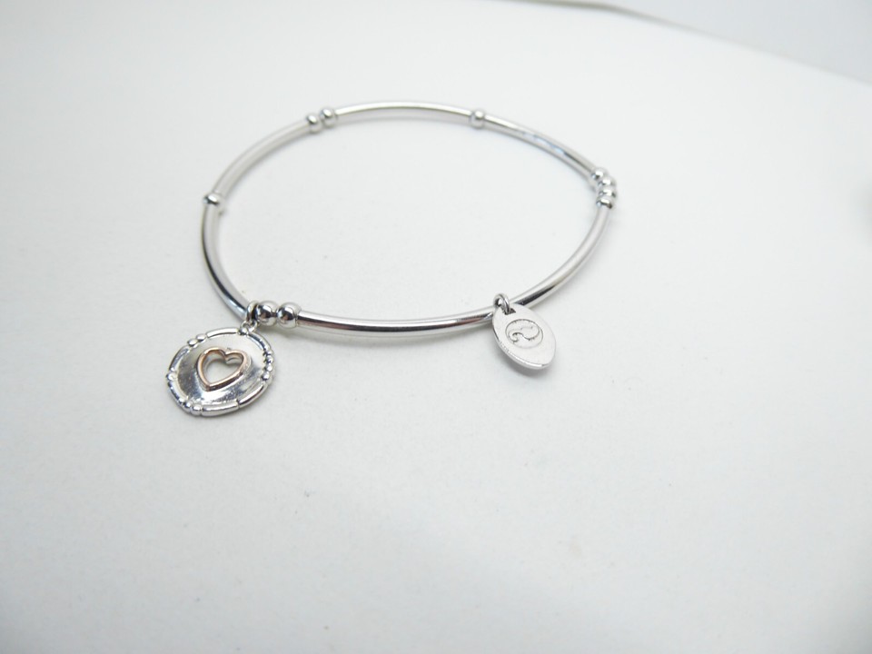 Clogau Silver & 9ct Rose Gold Morse Code Cariad Affinity Bead Bracelet ...