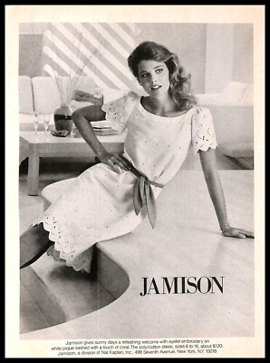 1982 Jamison White Cotton Dress Designer Fashion Vintage PRINT AD | eBay