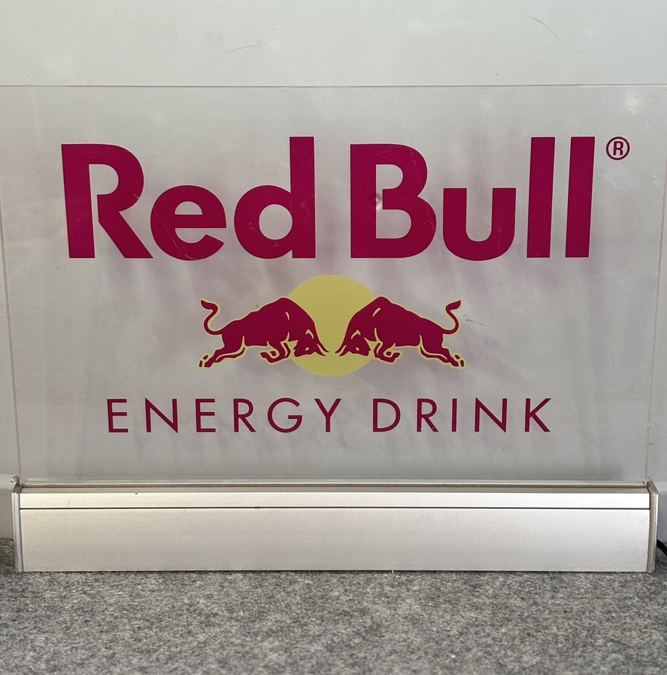 Red Bull Energy Drink LED Lighted Acrylic Panel Bar Counter Sign | eBay