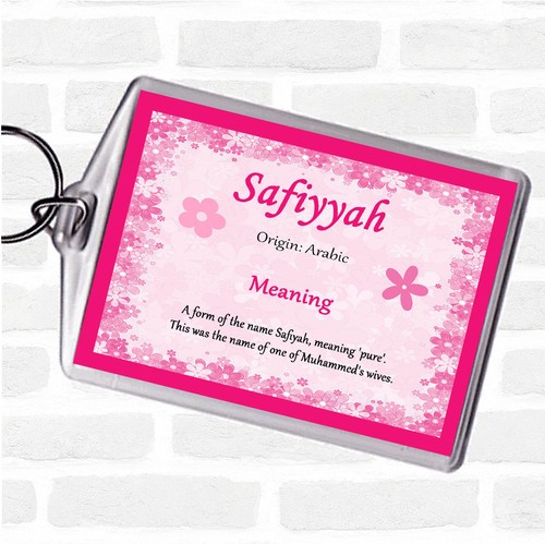 Safiyyah Name Meaning Bag Tag Keychain Keyring Pink | eBay