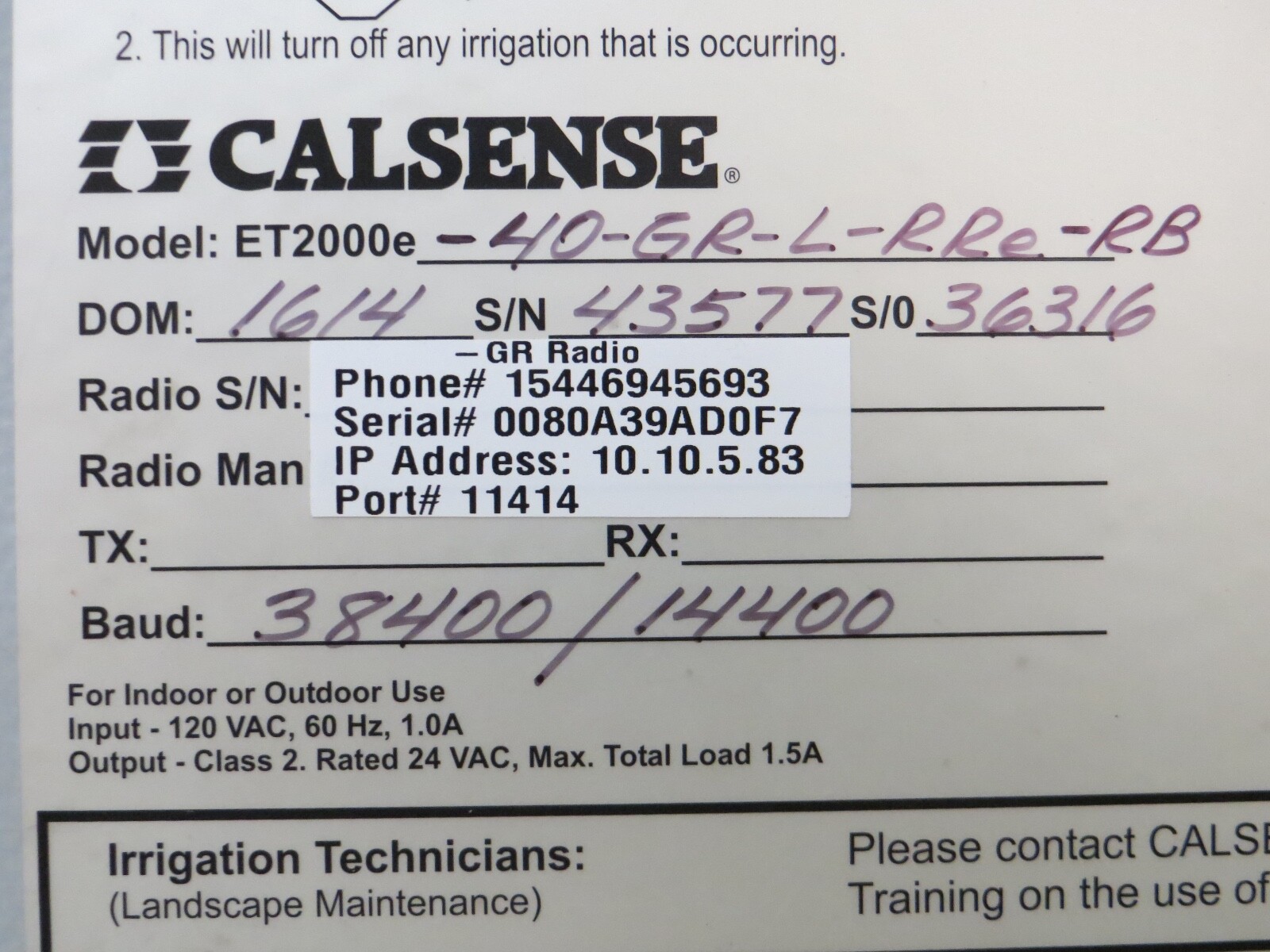 Calsense ET2000e Irrigation Controller | eBay