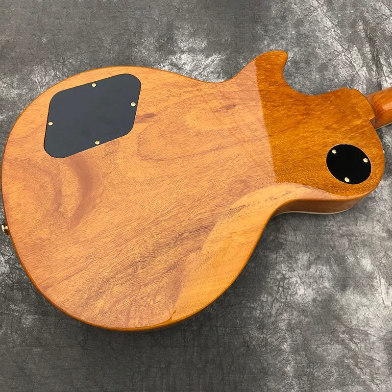 Electric Guitar Gold Hardware Les Flame Maple Top Custom Flowers Inlays ...