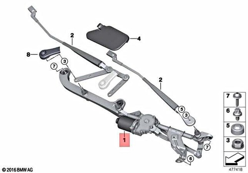 Genuine BMW F45 F46 214d 216d 216i 218d 218dX Wiper System Complete ...