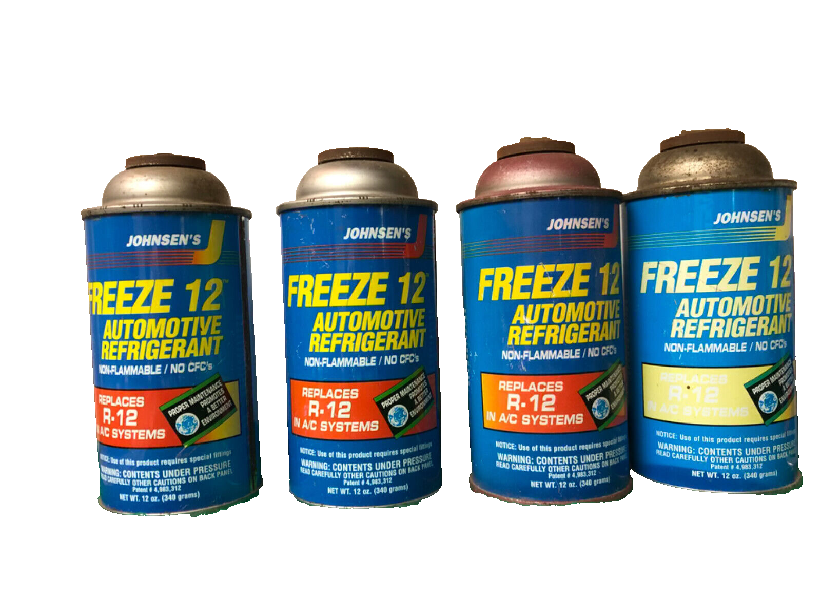 2 Johnsen's Full 12oz Freeze 12 Refrigerant Replaces R12 for sale ...
