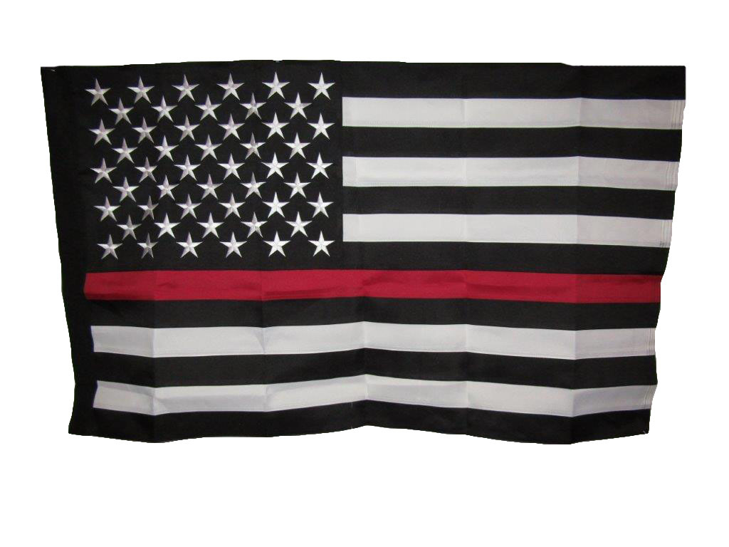 2.5x4 Embroidered Fire Dept Red Memorial 600D 2ply Nylon Flag 2.5'x4 ...