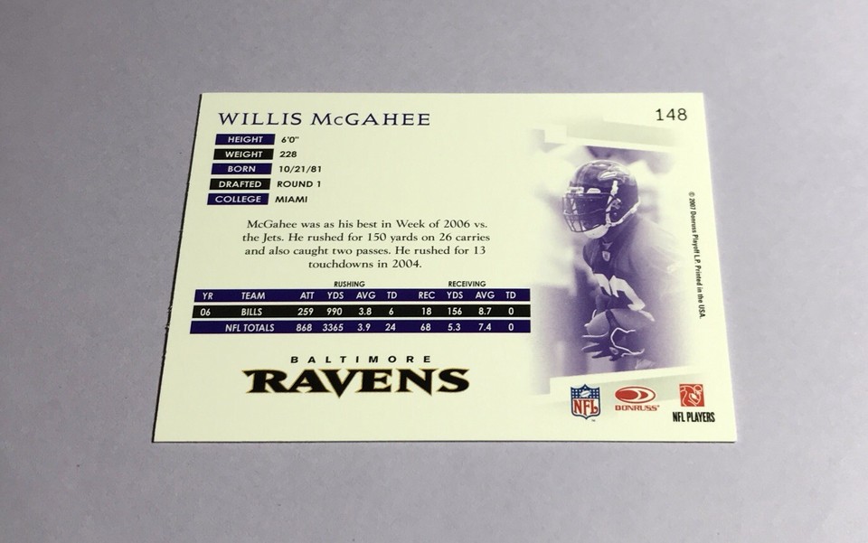 Willis McGahee 2007 Donruss Playoff Threads #148 Ravens | eBay
