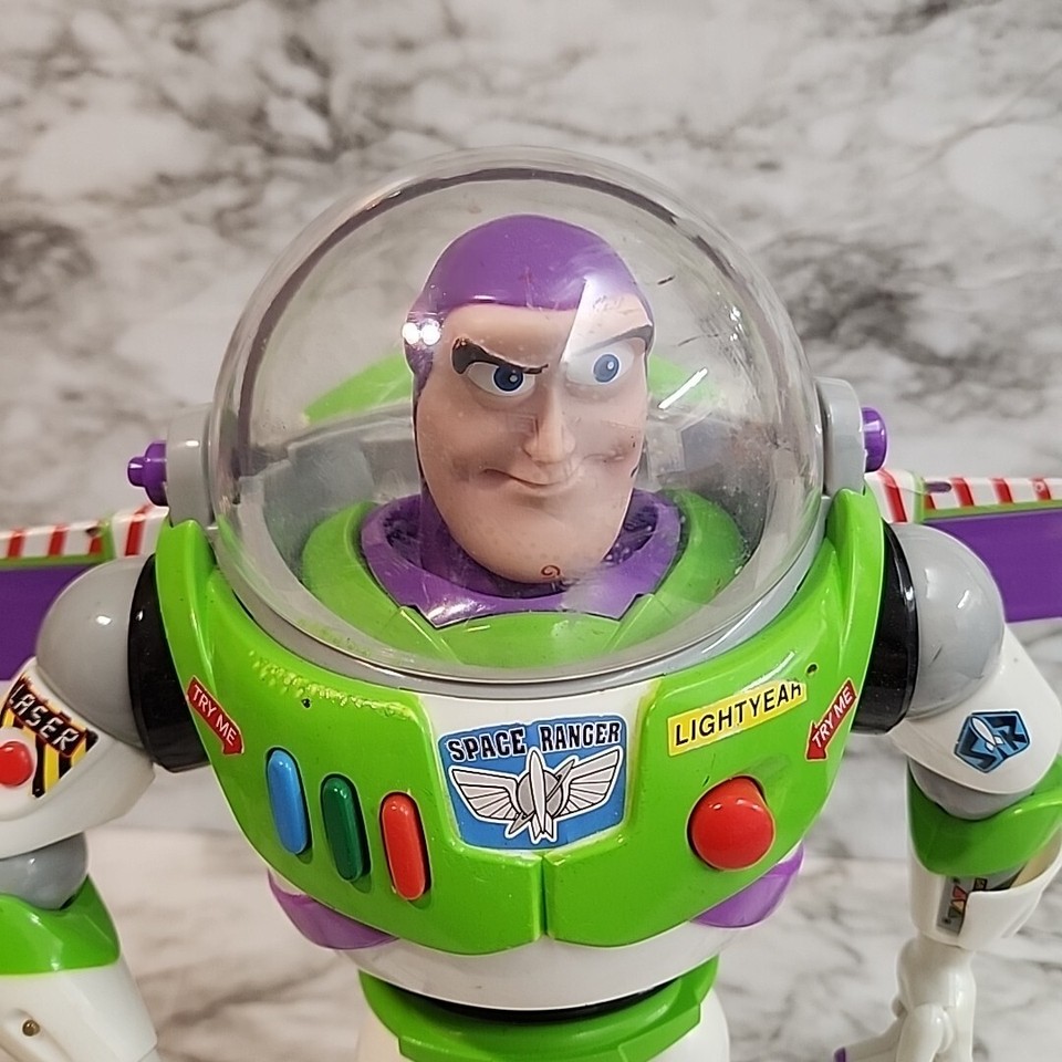 Disney Pixar Buzz Lightyear 12 Inch Non Smiling with Eyebrow Scowl Rare ...