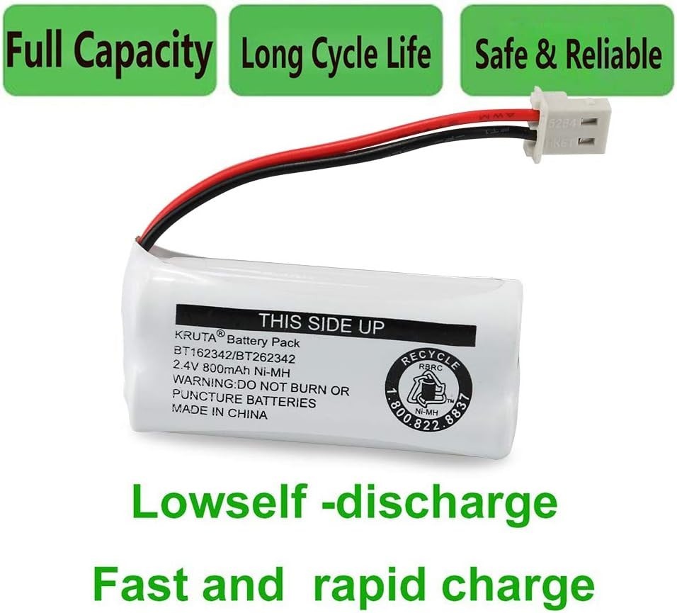 Long-Lasting 800mAh Cordless Phone Batteries - Pack of 3 for VTech & AT ...