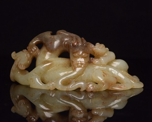 Certified Natural Hetian Jade Hand-carved Exquisite Dragon Statue 12313 ...