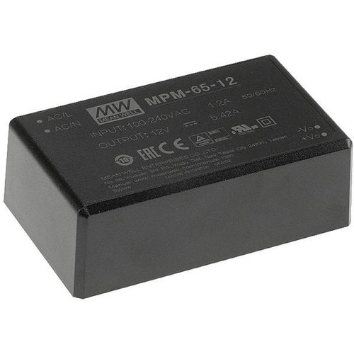 MW Mean Well MPM-65-12 Alimentatore da circuito stampato AC / DC 12 V ...
