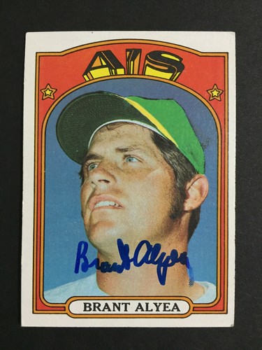 Brant Alyea A's Athletics Signed 1972 Topps baseball card #383 Auto ...