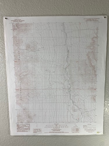 1987 USGS Topo Topographic Map 22" x 27" Deadman Pass East California ...