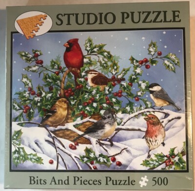 Bits and Pieces ~ "Holly Birds" by Jane Maday ~ 500 Piece Jigsaw Puzzle ...
