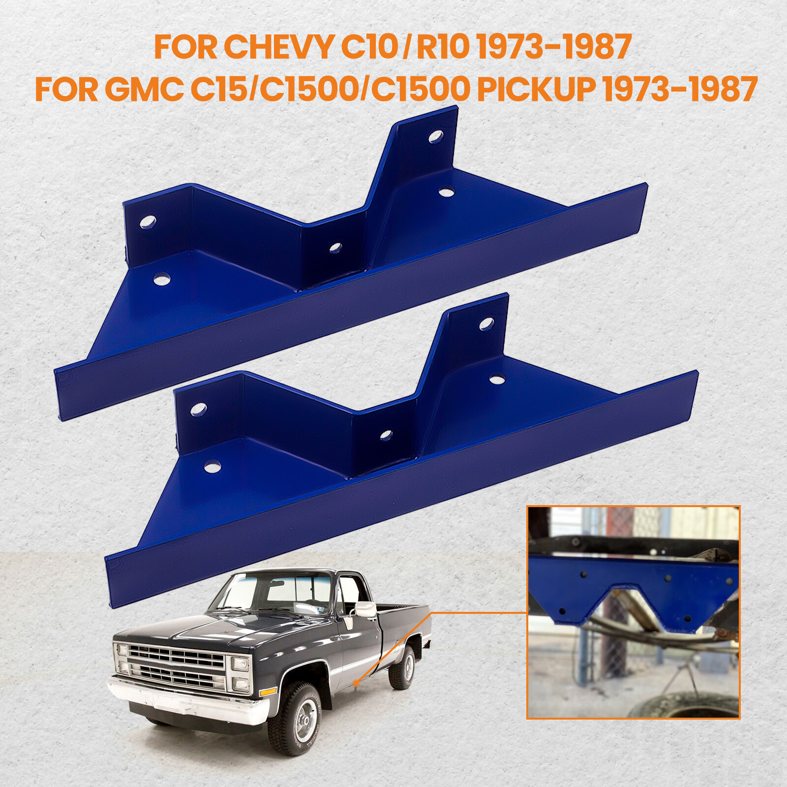 Rear Bolt-on C Notch Frame Kit for Chevy C10 C20 GMC C2500 C3500 2WD ...