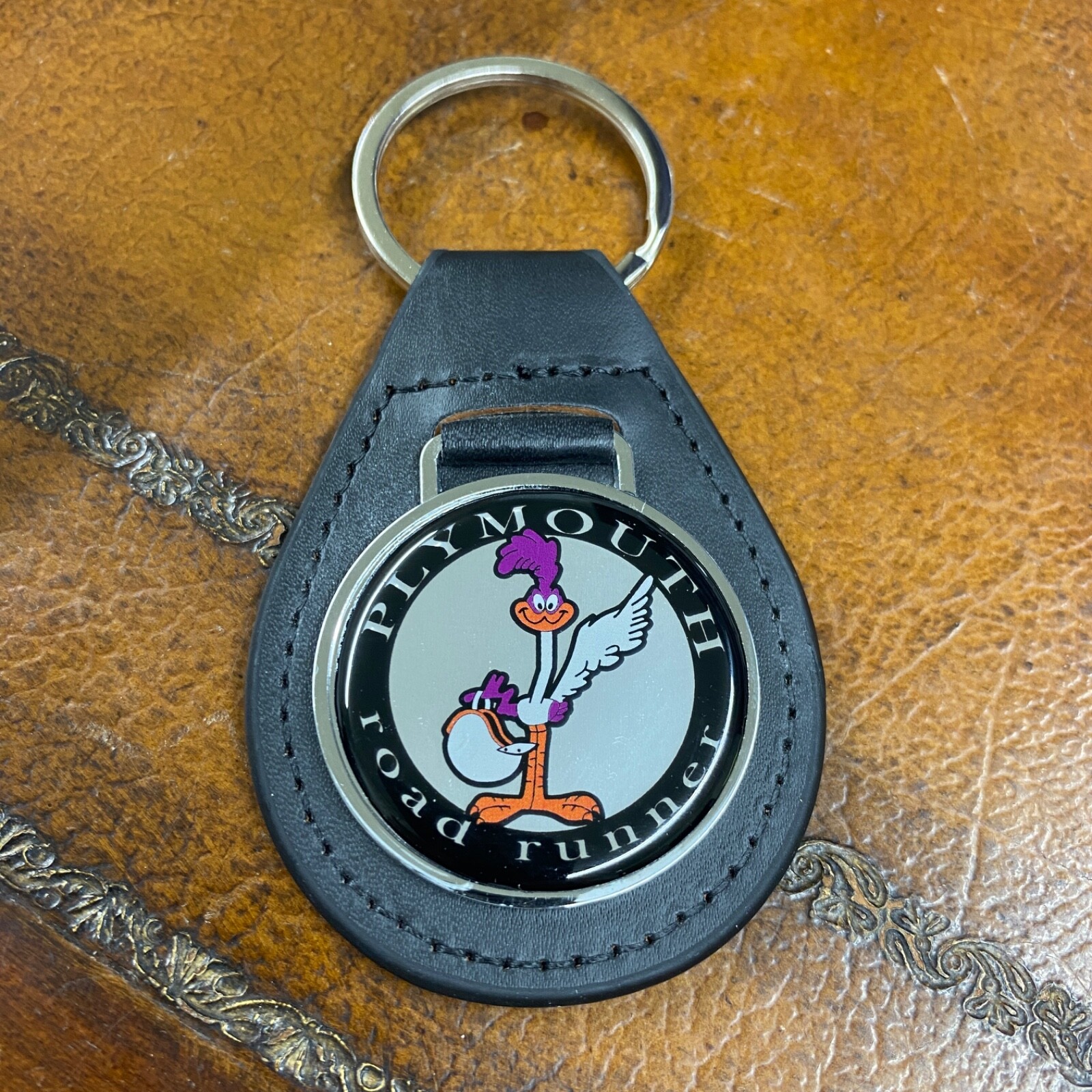 Roadrunner Road Runner Auto Leather Keychain Key Chain Ring Fob #245 ...