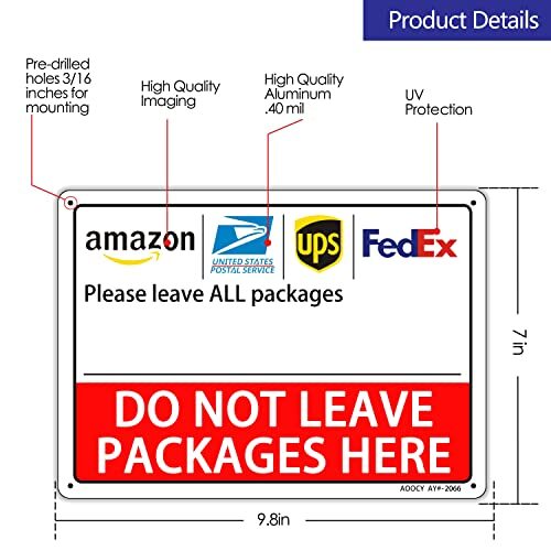 Do Not Leave Packages Here Package Delivery Sign Metal Aluminum Rust ...