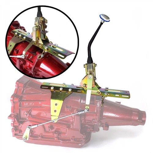 Deluxe Side Shift Transmission Shifter Kit w/ 10 Black Arm for GM 2004R ...