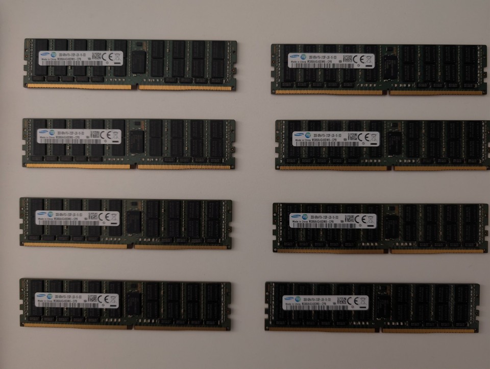 Samsung 256GB 8 x 32GB LOT PC4-2133P DDR4 REG ECC RAM M386A4G40DM0-CPB ...