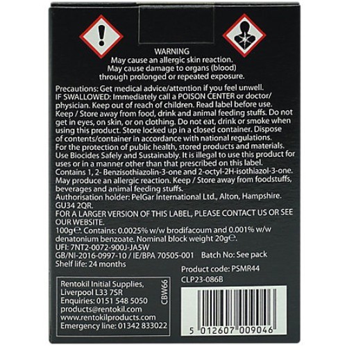 Rentokil Rat Poison Single Feed Rat & Mouse Killer Bait Weatherproof 10 ...