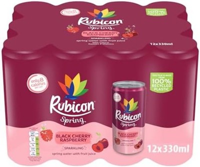 Rubicon Spring 12 Pack Black Cherry Raspberry, Sparkling Spring Water ...