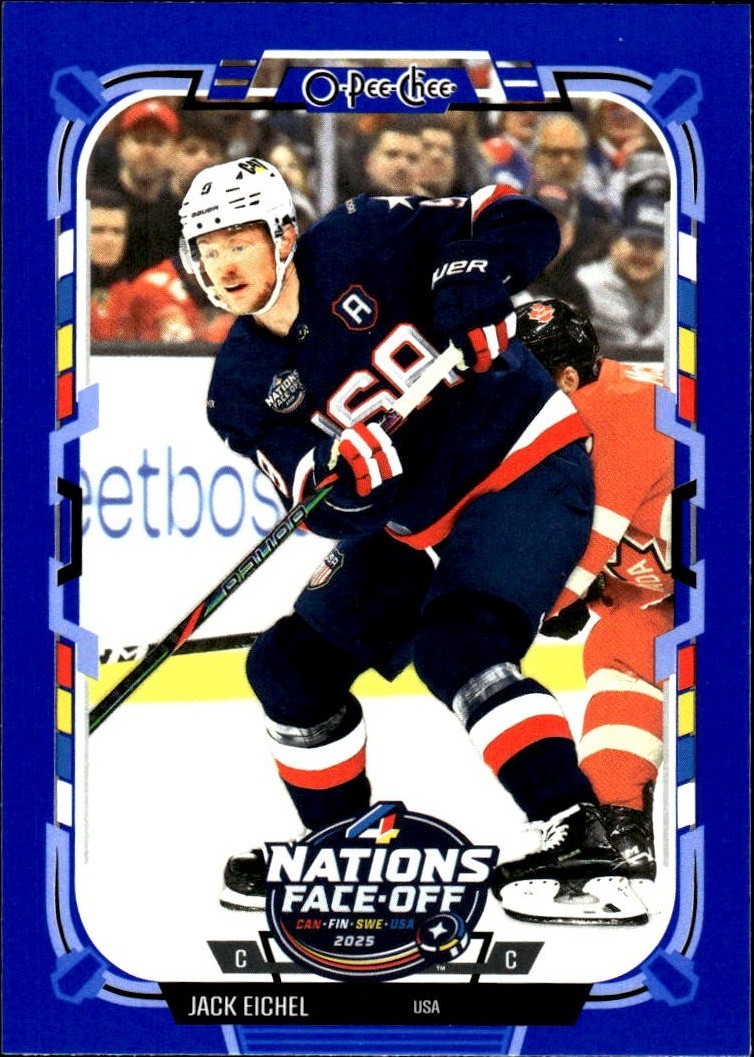 2025-26 O-Pee-Chee - 4 Nations Face-Off Jack Eichel #515 Blue Border ...