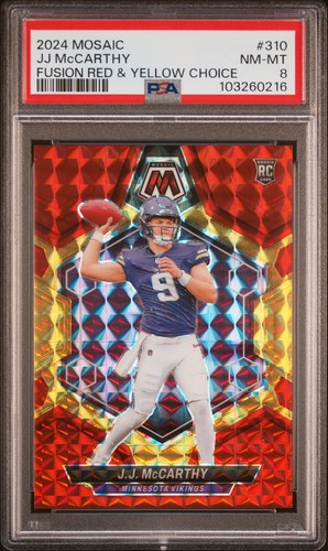 2024 PANINI MOSAIC FUSION RED & YELLOW CHOICE #310 JJ MCCARTHY 22/80 ...