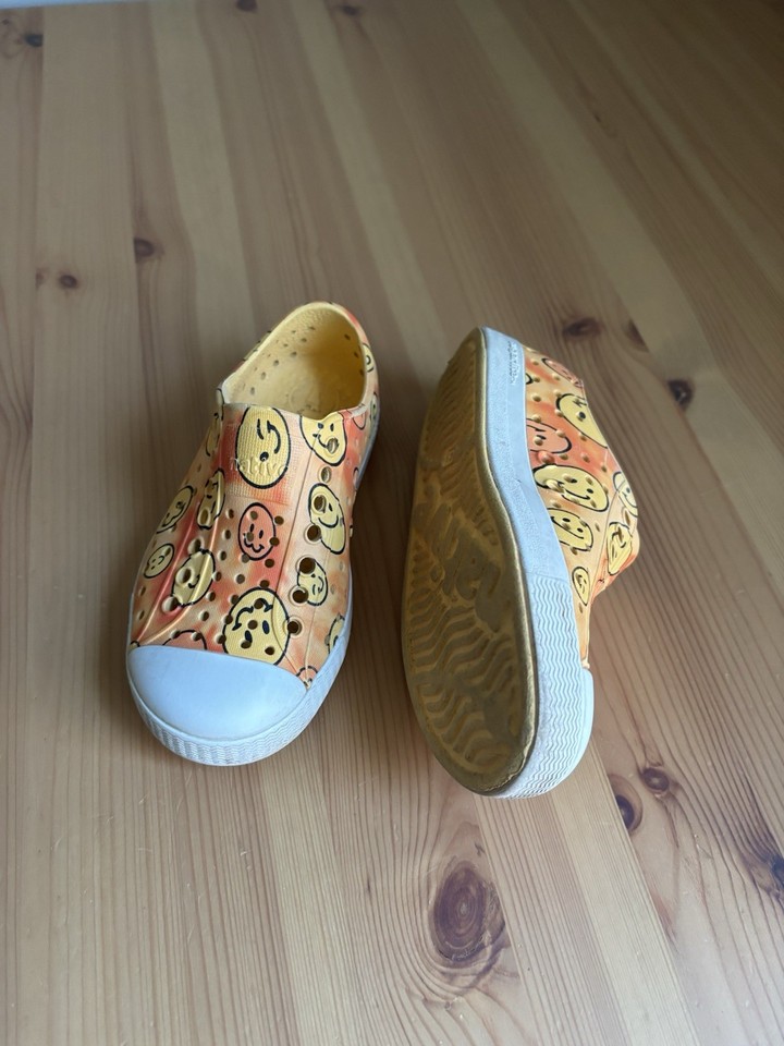 Native Shoes Slip On Toddler Size c 9 Little Kids Orange Smiley Face | eBay
