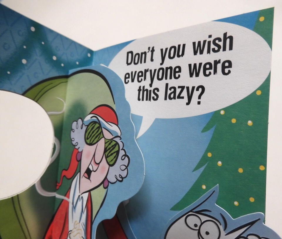 2 Cards Hallmark MAXINE J Wagner Merry Christmas From Someone too Lazy ...