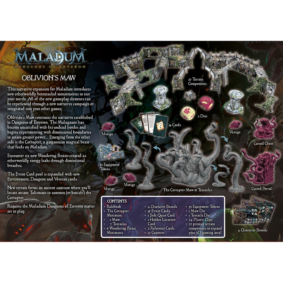 Maladum Oblivion's Maw Expansion - Dungeon Crawler D&D DND Battle ...