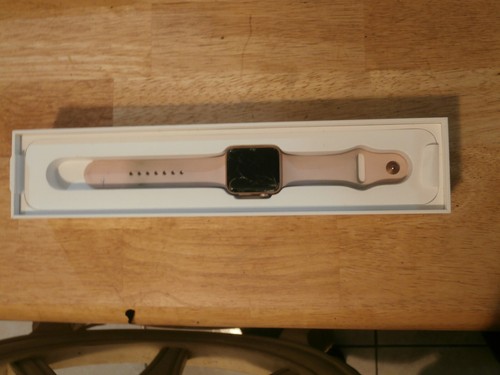 Apple iWatch Series 3 42mm Rose Gold with box, cracked, passcode...for ...