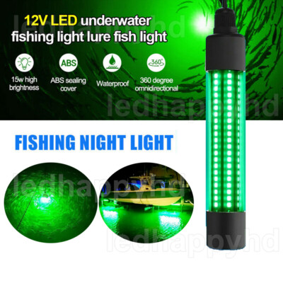 12V Green LED Underwater Submersible Fishing Light Night Crappie Shad ...
