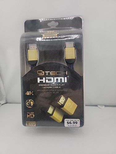 CJ Tech 6 ft. HDMI Flat High Speed Cable - 1080p 4K Resolution 1.4 ...