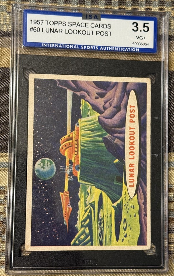 1957 VINTAGE TOPPS SPACE CARDS #60 LUNAR LOOKOUT POST CARD ISA 3.5 ...