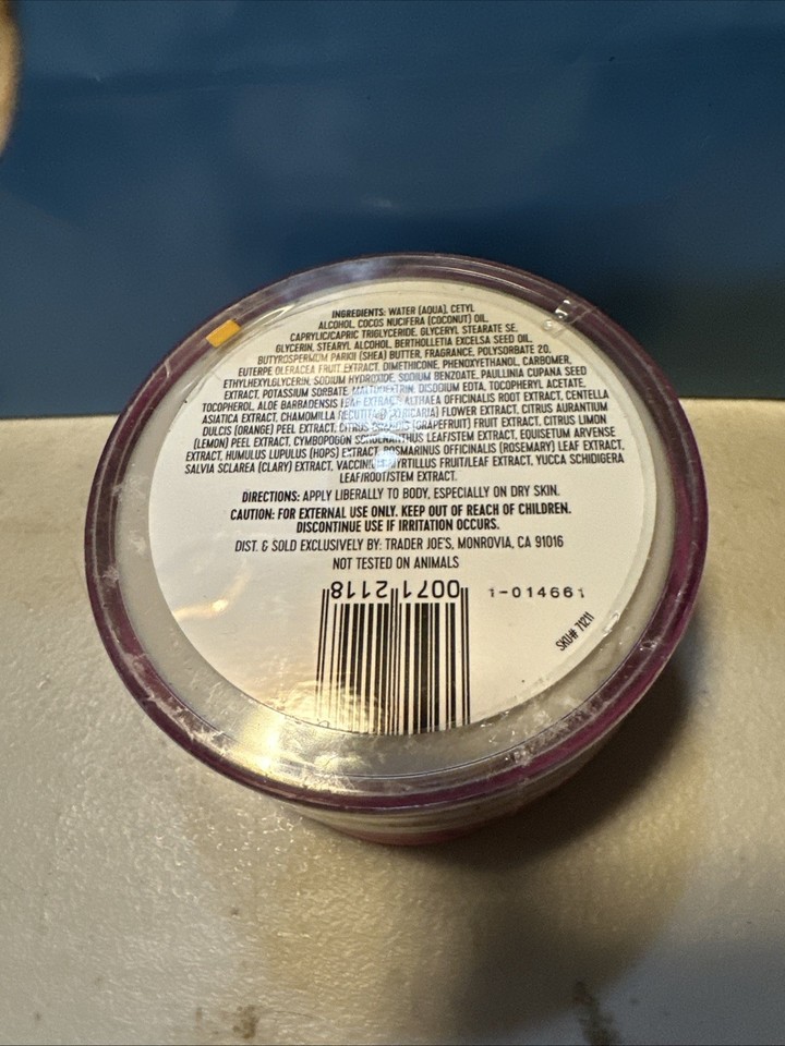 Trader Joe’s Brazil Nut Body Butter 8 oz Acai Guarana Extracts Salted ...
