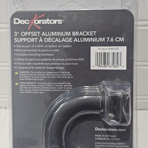NEW Deckorators 3" Offset Bracket Support Textured Black Mounts ...