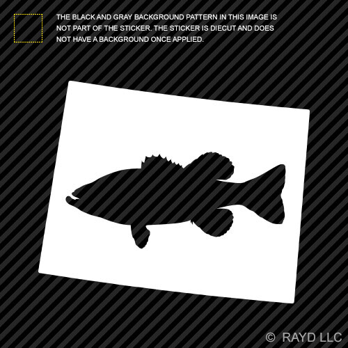 (2x) Wyoming Bass Sticker State Shaped Decal largemouth sport fishing ...