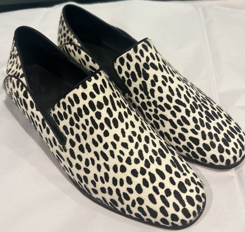 New Clarks Pure Viola Womens Loafer Black / White Calf Hair Size 7 1/2 ...
