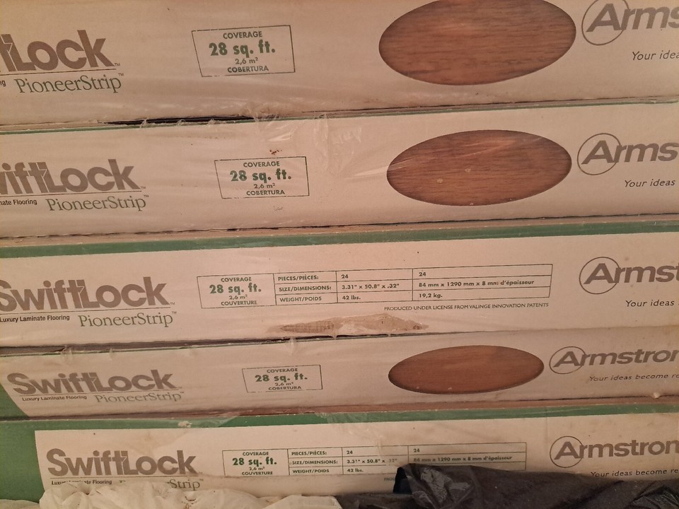 NEW Armstrong Swiftlock Boxed Wood Laminate Floor Planks 25 Boxes ...