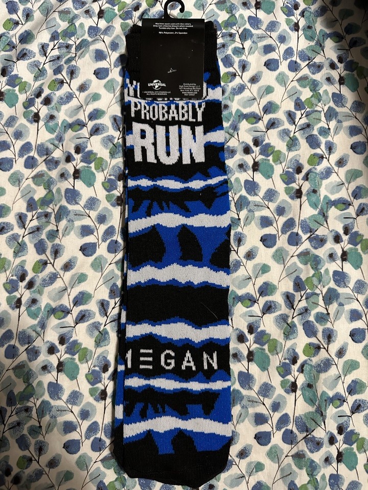 M3GAN You Should Probably Run Horror Crew Socks 2 Pair Men 8-12 Black ...