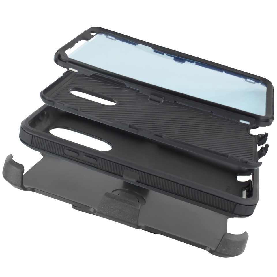 For LG Stylo 4 Built in Screen Rugged Cover Holster Fits Otterbox Belt ...