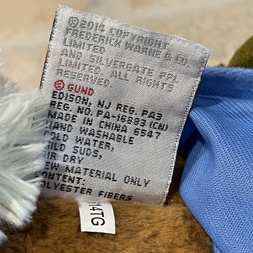 Nickelodeon Gund 2014 Peter Rabbit Plush Stuffed Bean Bag Brown Blue ...