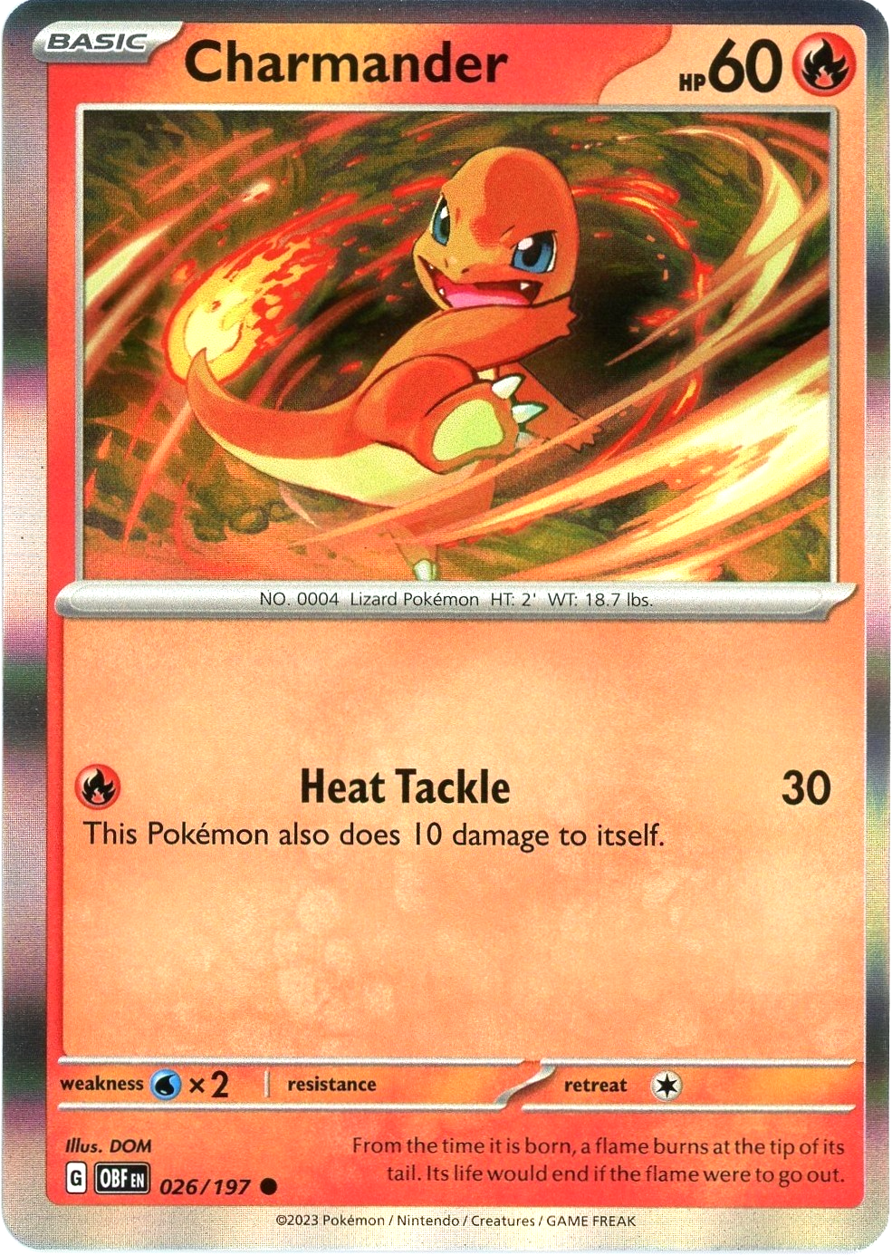 Charmander Holo Rare - 026/197 - Obsidian Flames - Pokemon NM English ...