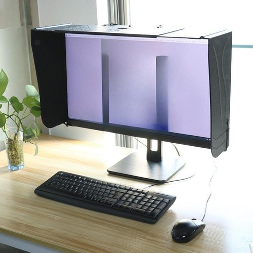 Desktop Computer Monitor Hood Adjustable Easy to Install Sunhood for ...