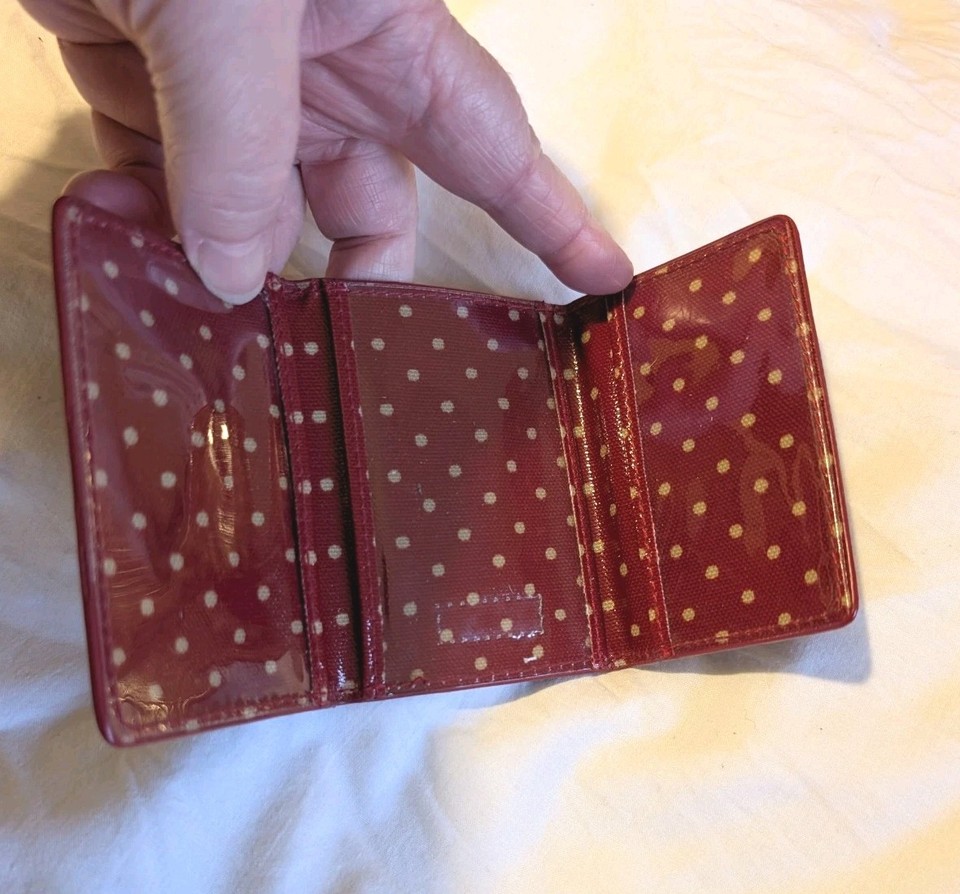 Kath Kidson Red Polka Dot Trifold Ticket Wallet/Credit Card Holder ...