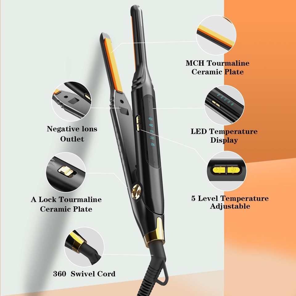 Pencil Flat Iron 3 10 Small Flat Irons For Short Hair Pixie Cut Bangs ...
